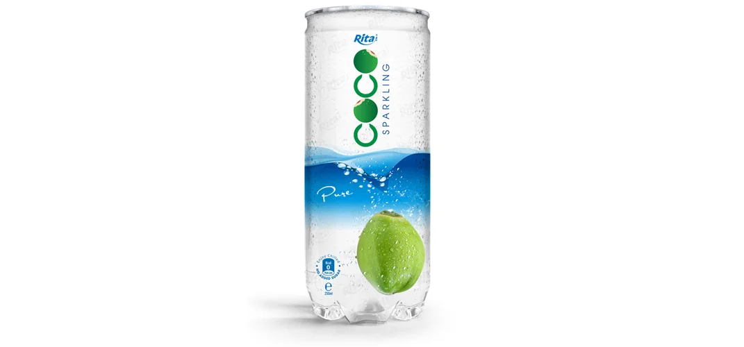 Coconut Water: Pure sparking coconut water 250ml Pet Can